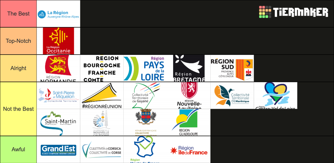 Logos of French Regions and Territories Tier List (Community Rankings ...