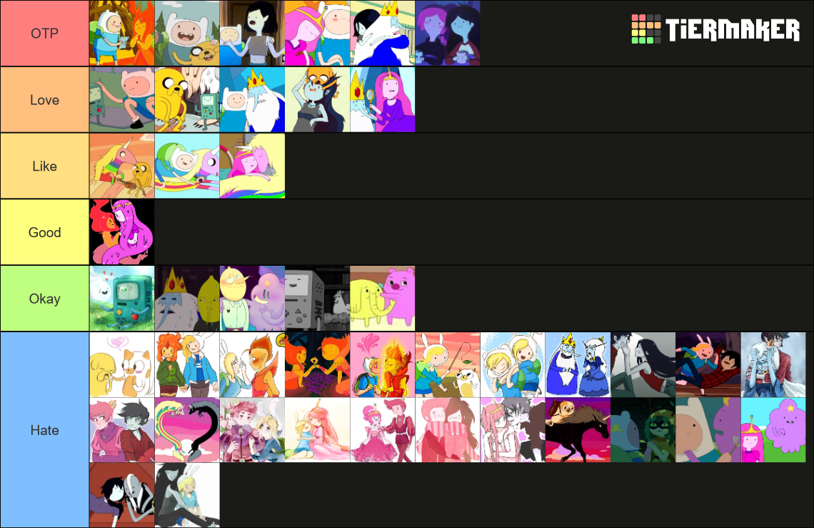 Adventure Time ships/couples Tier List (Community Rankings) - TierMaker