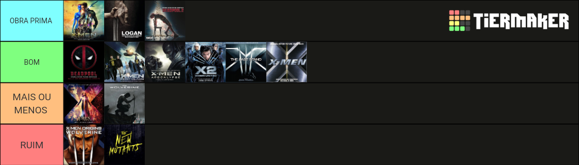X-Men All Movies Tier List (Community Rankings) - TierMaker
