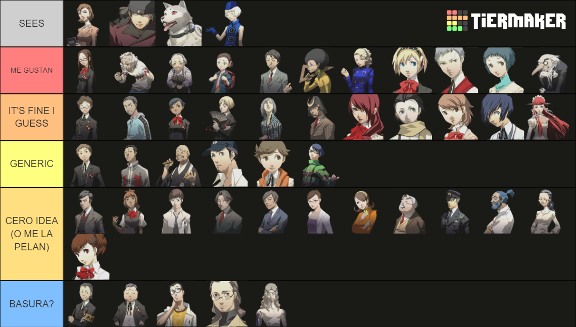 Persona 3 Portable Characters with sprites Tier List (Community ...