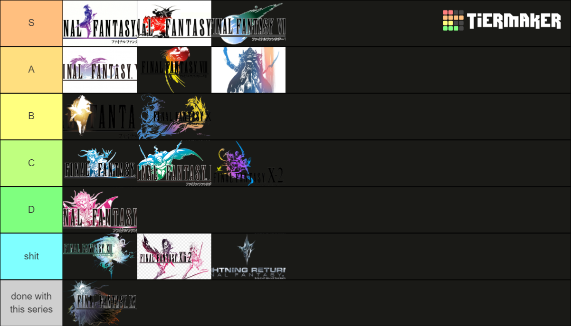 Mainline Final Fantasy Tier List (Community Rankings) - TierMaker Mainline Final Fantasy Tier List (Community Rankings) - TierMaker