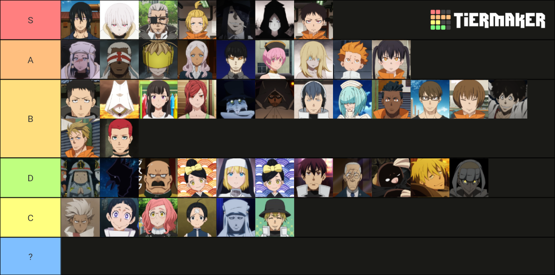 Fire Force Characters Tier List (Community Rankings) - TierMaker