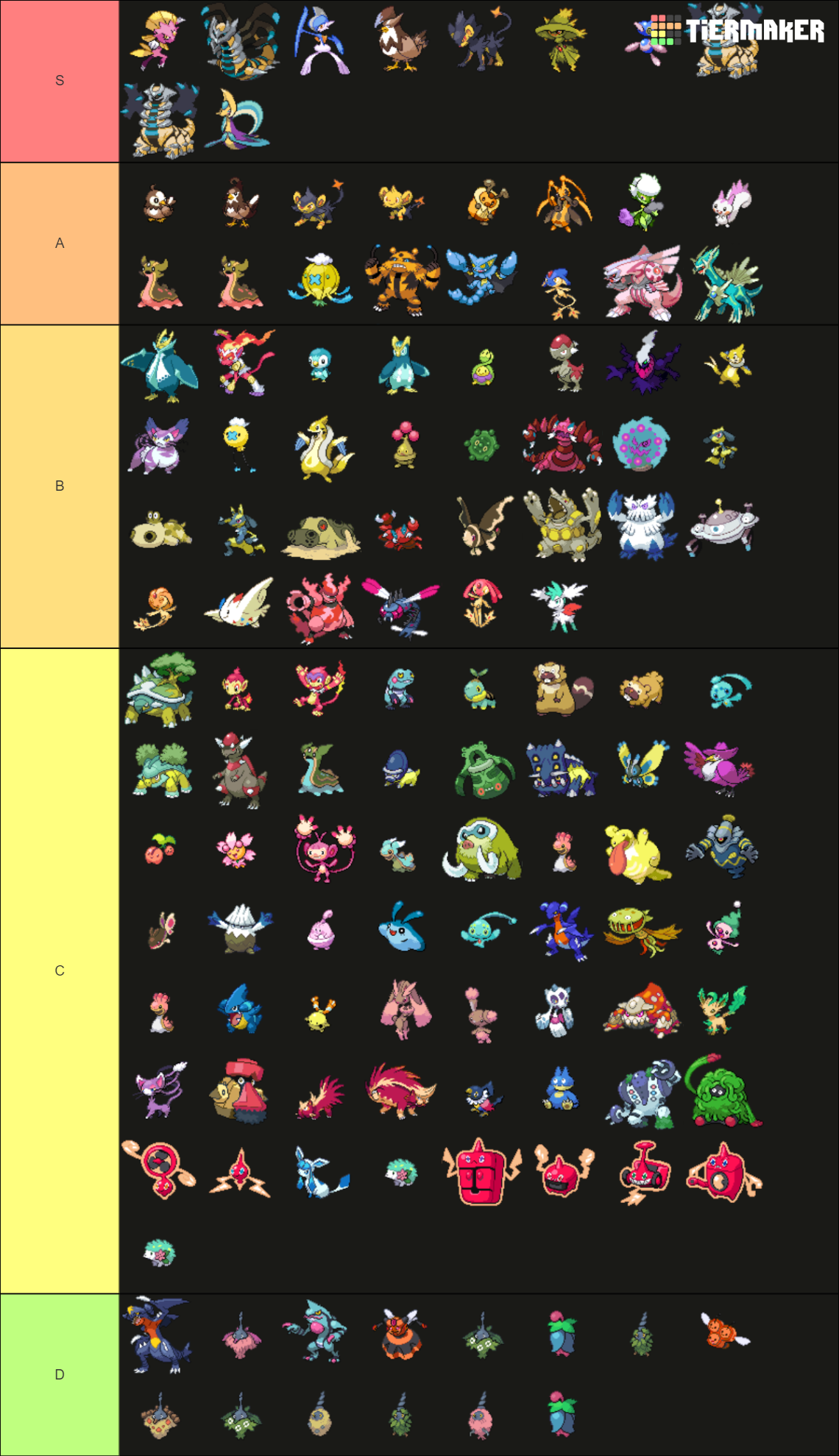 Generation 4 Shiny Pokémon Tier List (Community Rankings) - TierMaker