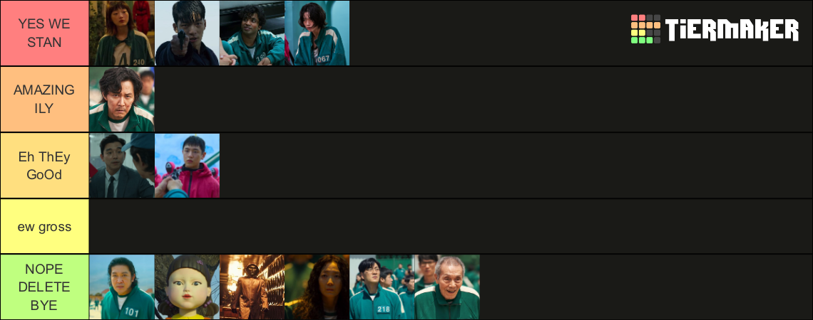 Squid Game Characters Tier List Community Rankings Tiermaker