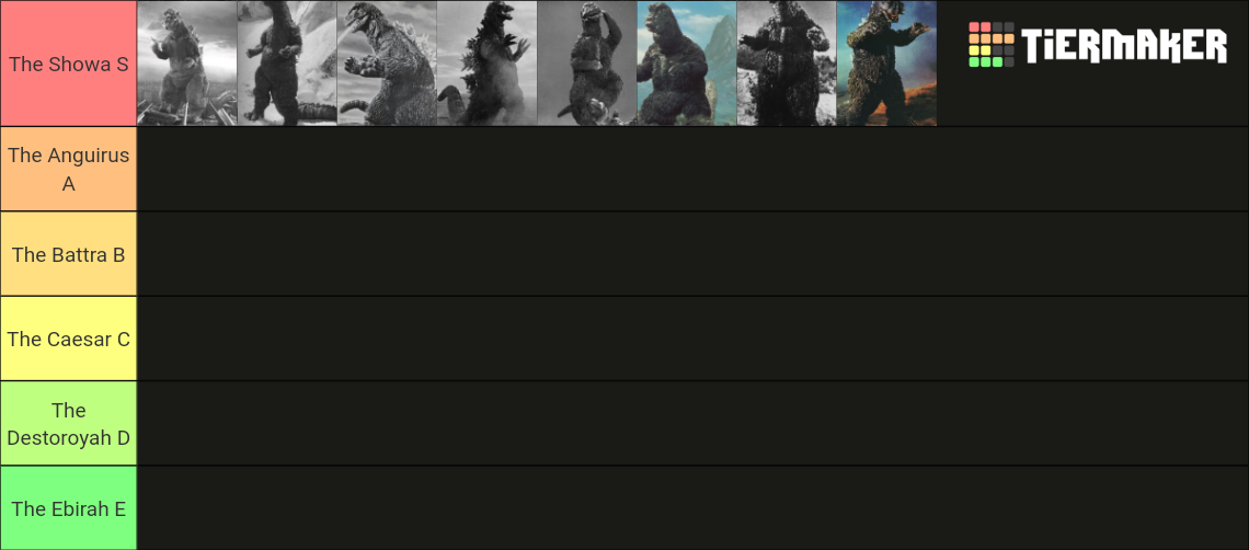 All Showa Godzilla Designs/Suits Tier List (Community Rankings) - TierMaker