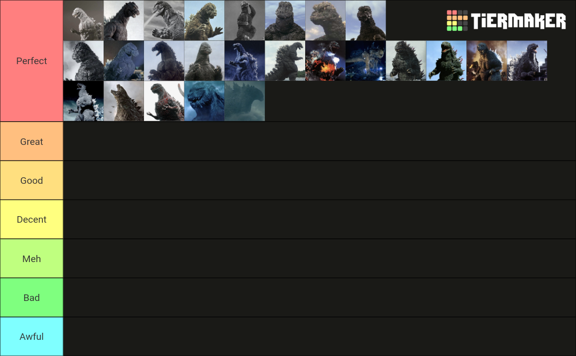 Godzilla designs Tier List (Community Rankings) - TierMaker