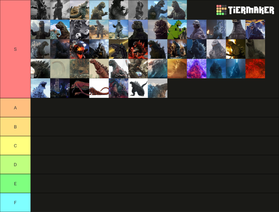 Godzilla designs Tier List (Community Rankings) - TierMaker