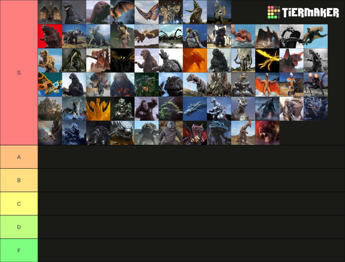 Godzilla Monsters - All Designs Tier List (Community Rankings) - TierMaker