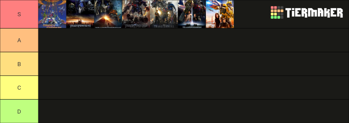 Transformers Movies Tier List (Community Rankings) - TierMaker