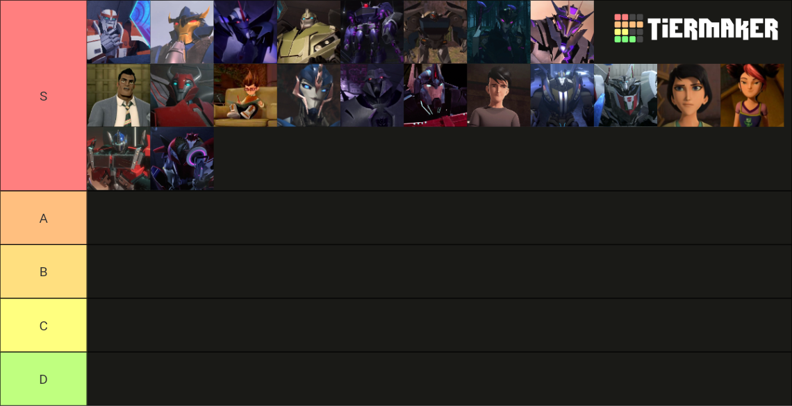 Transformers Prime Characters Tier List (Community Rankings) - TierMaker