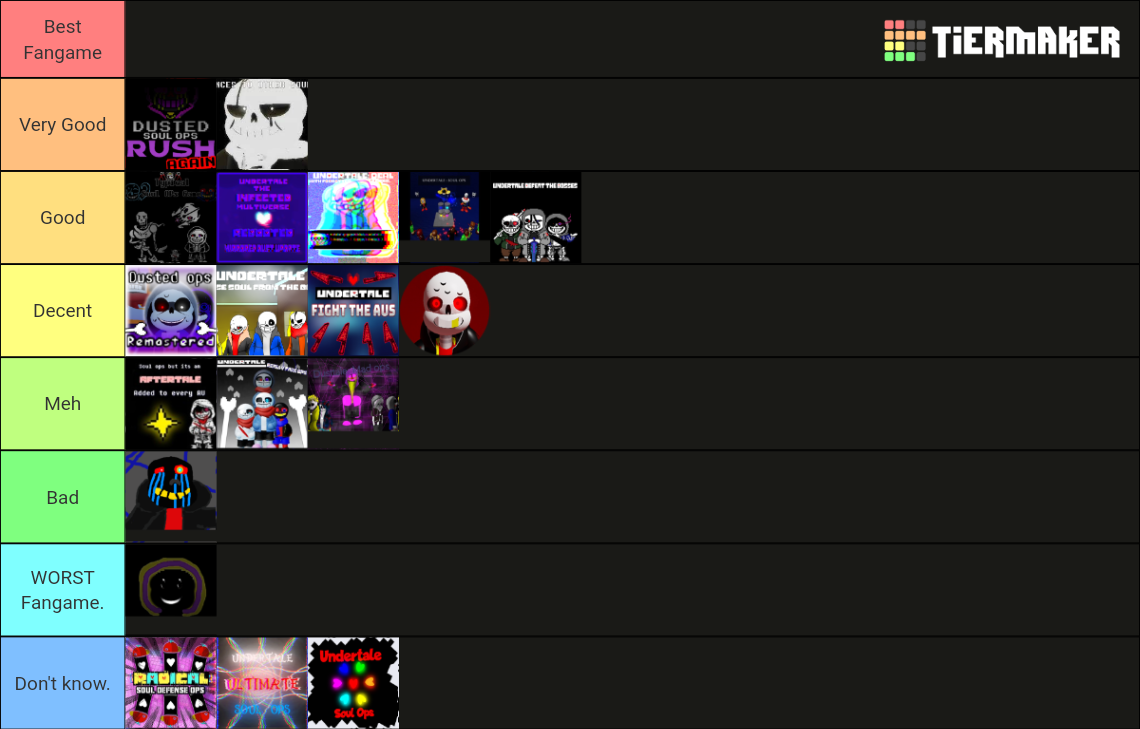 UNDERTALE Soul OPs Fangames. Tier List (Community Rankings) - TierMaker