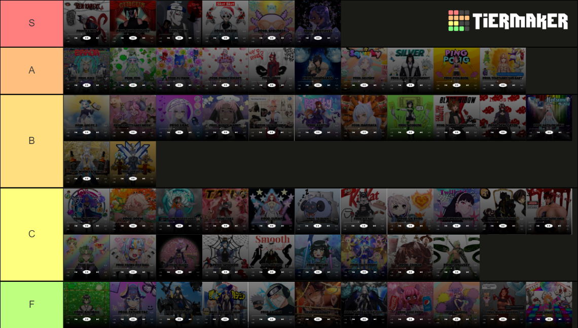 Vtuber Spotify Playlist Cover Tier List (Community Rankings) - TierMaker