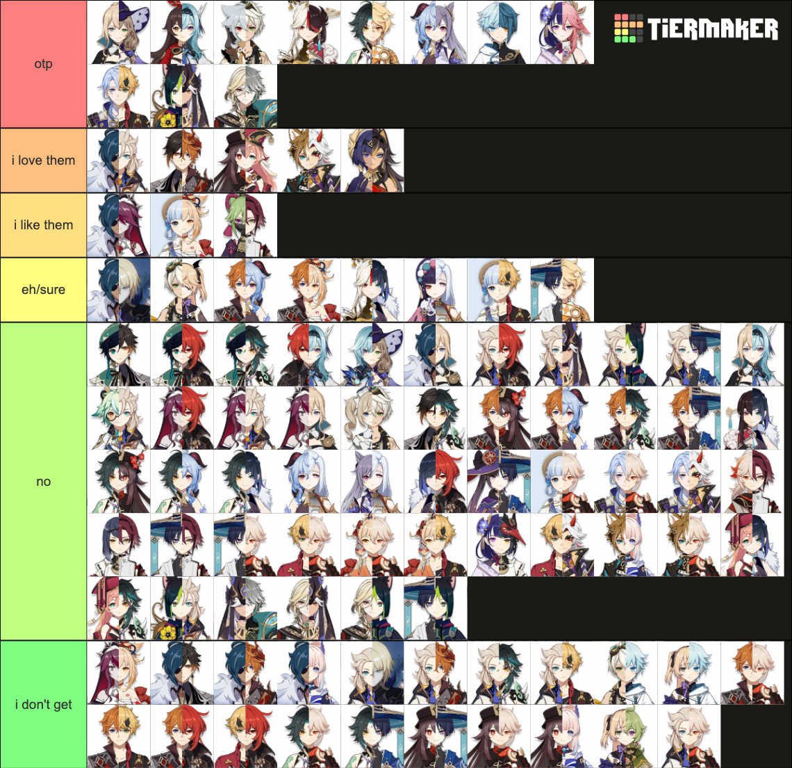 Genshin Impact Ship Tierlist (3.6) Tier List (Community Rankings) - TierMaker