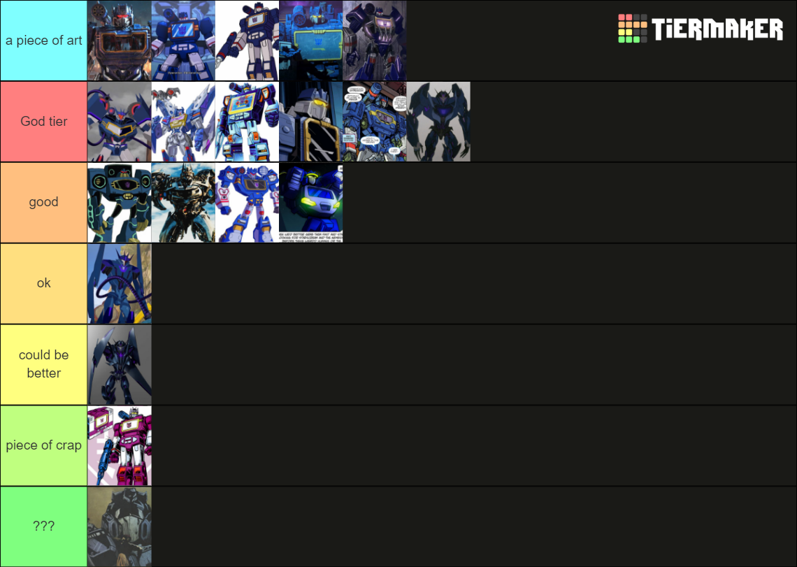 Soundwave designs Tier List (Community Rankings) - TierMaker