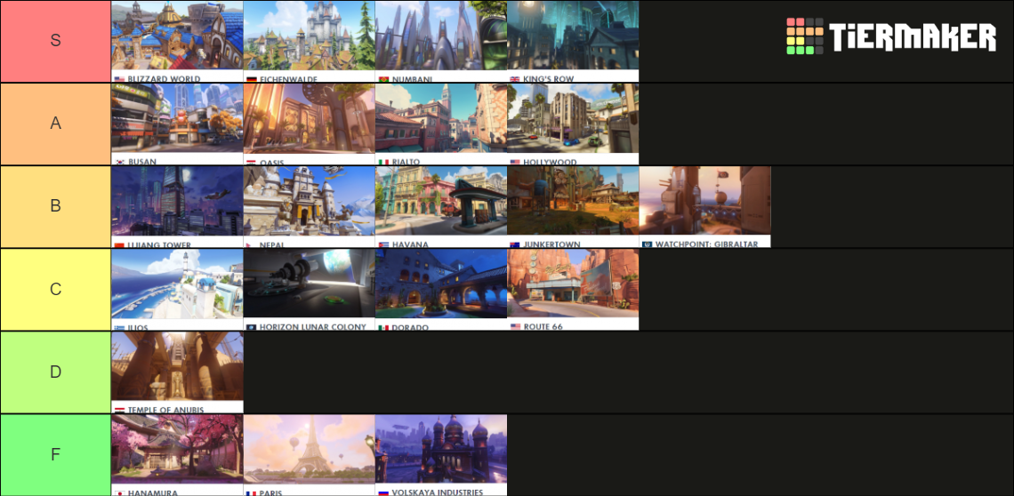 Overwatch Maps (2022) Tier List (Community Rankings) - TierMaker
