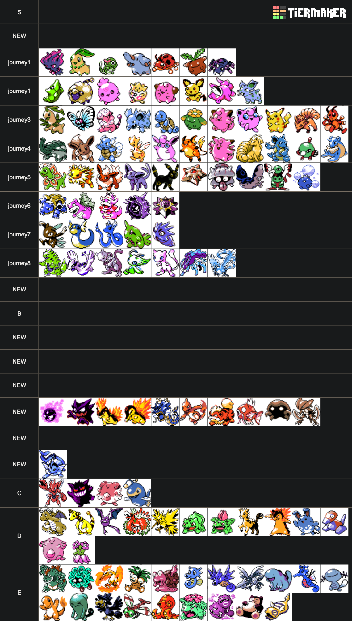 Pokemon Silver Sprites Tier List (Community Rankings) - TierMaker