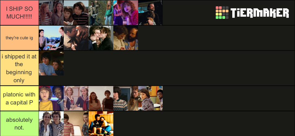 stranger things ships Tier List (Community Rankings) - TierMaker