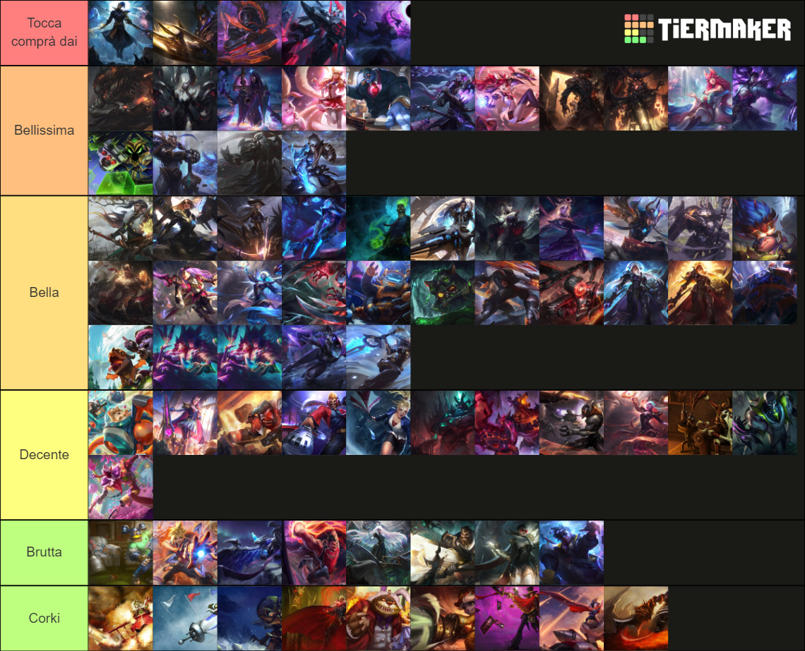 Legendary Skin Lol Tier List (Community Rankings) - TierMaker
