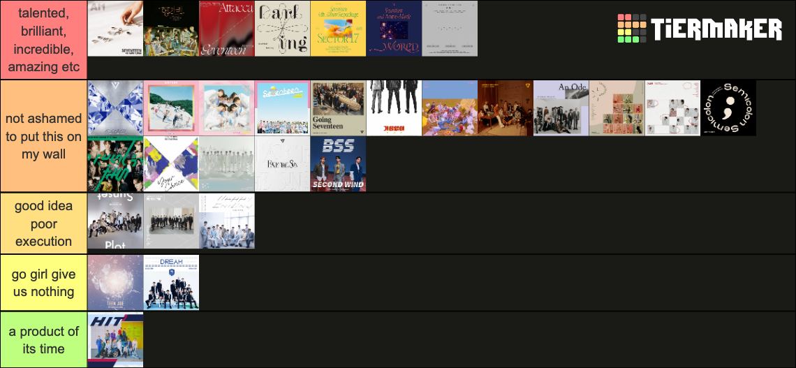 rank the seventeen album covers Tier List (Community Rankings) - TierMaker