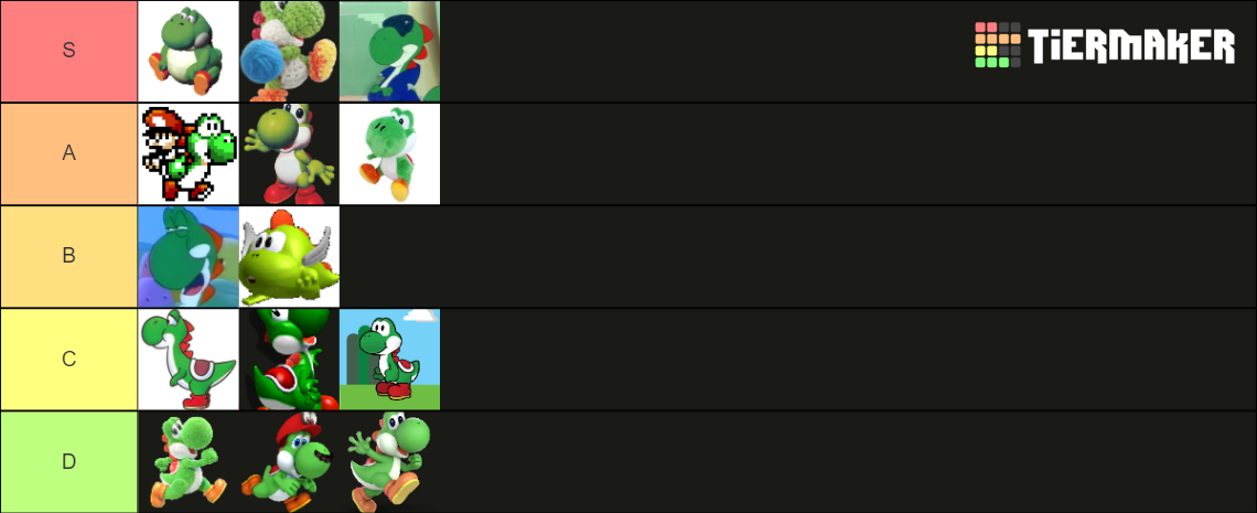 Yoshi Designs Tier List (Community Rankings) - TierMaker