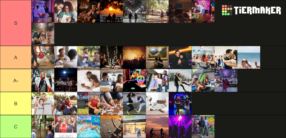 Date Night Ideas! Tier List (Community Rankings) - TierMaker