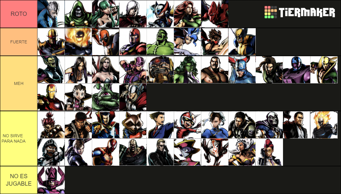 Ultimate Marvel vs. Capcom 3: Fate of Two Worlds Tier List (Community ...