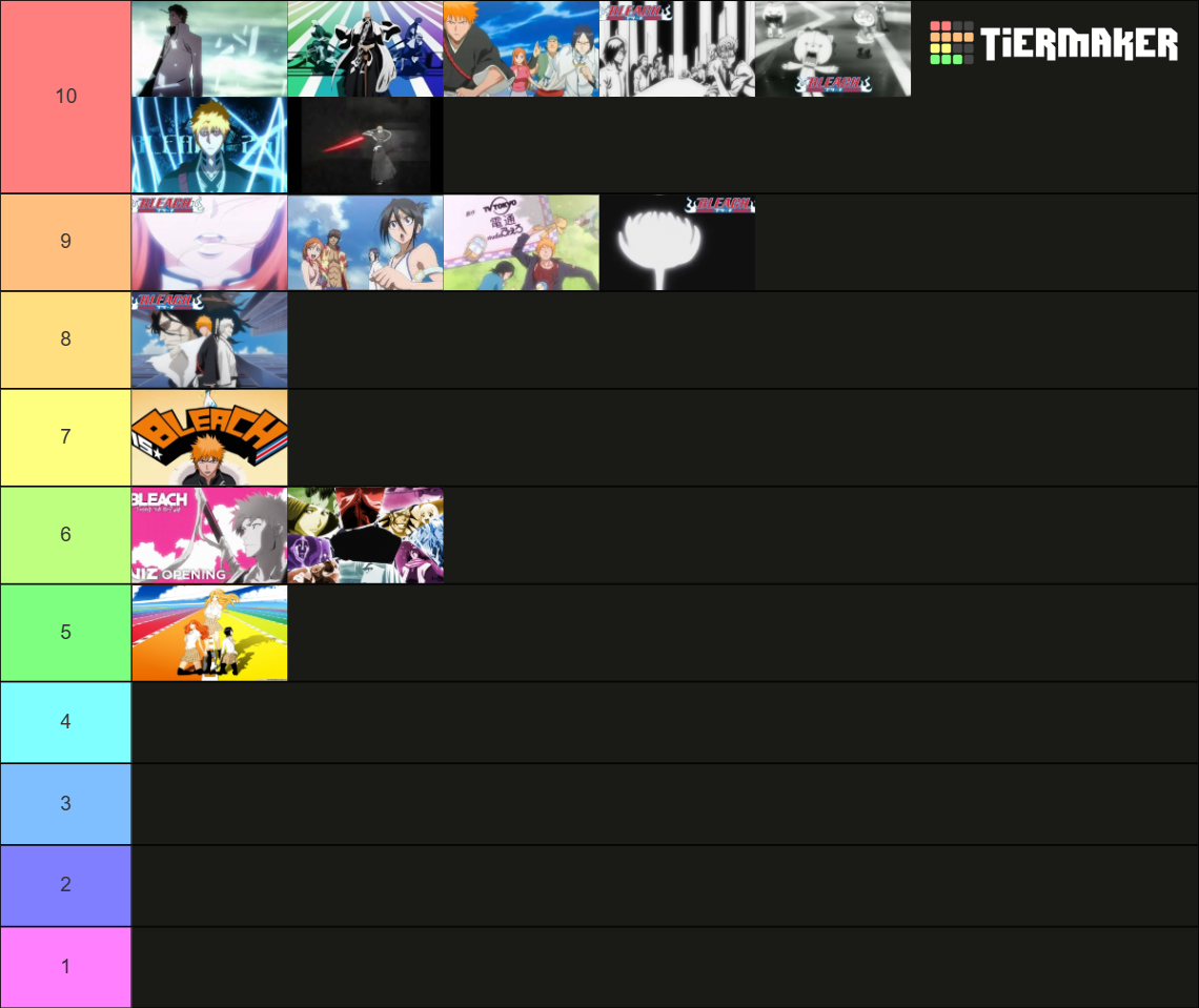 All Bleach Openings (1-16) Tier List (Community Rankings) - TierMaker