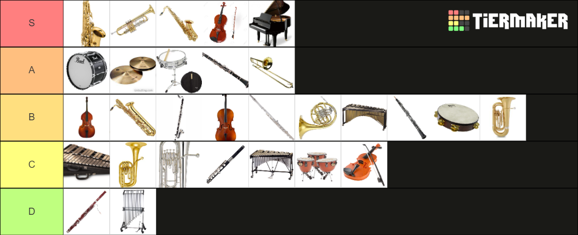 Instruments Tier List (Community Rankings) - TierMaker