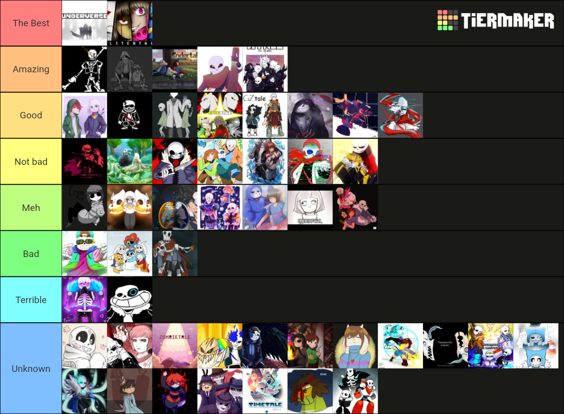 Undertale AUs Tier List (Community Rankings) - TierMaker