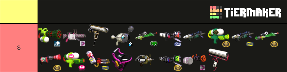 Splatoon 1 Weapons Tier List (Community Rankings) - TierMaker