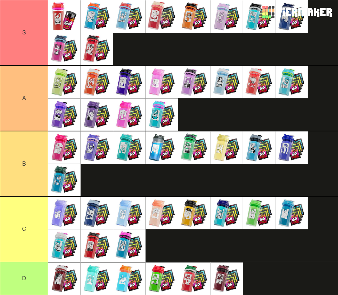 GamerSupps Waifu Cups (S1 - S4) Tier List (Community Rankings) - TierMaker