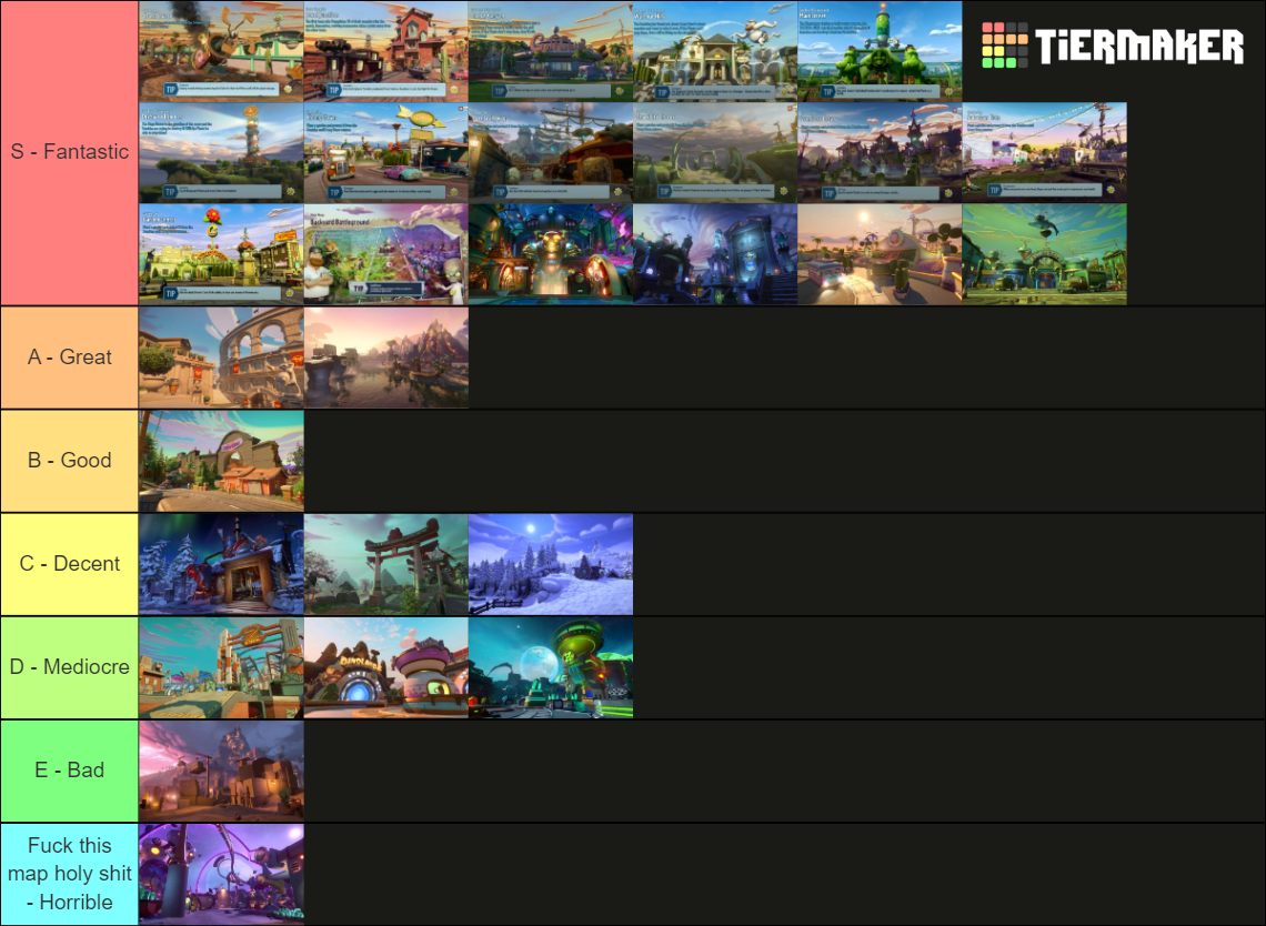 Plants Vs. Zombies Garden Warfare 1+2 Maps Tier List (Community ...