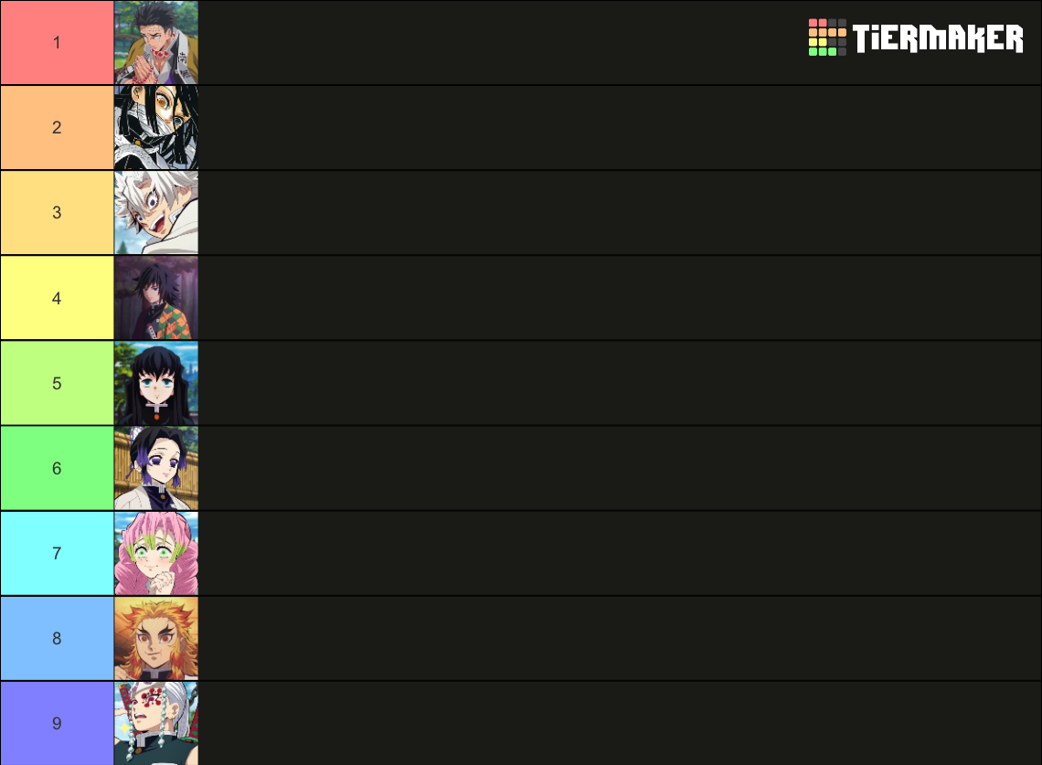 Hashira ranking 1 to 9 Tier List (Community Rankings) - TierMaker