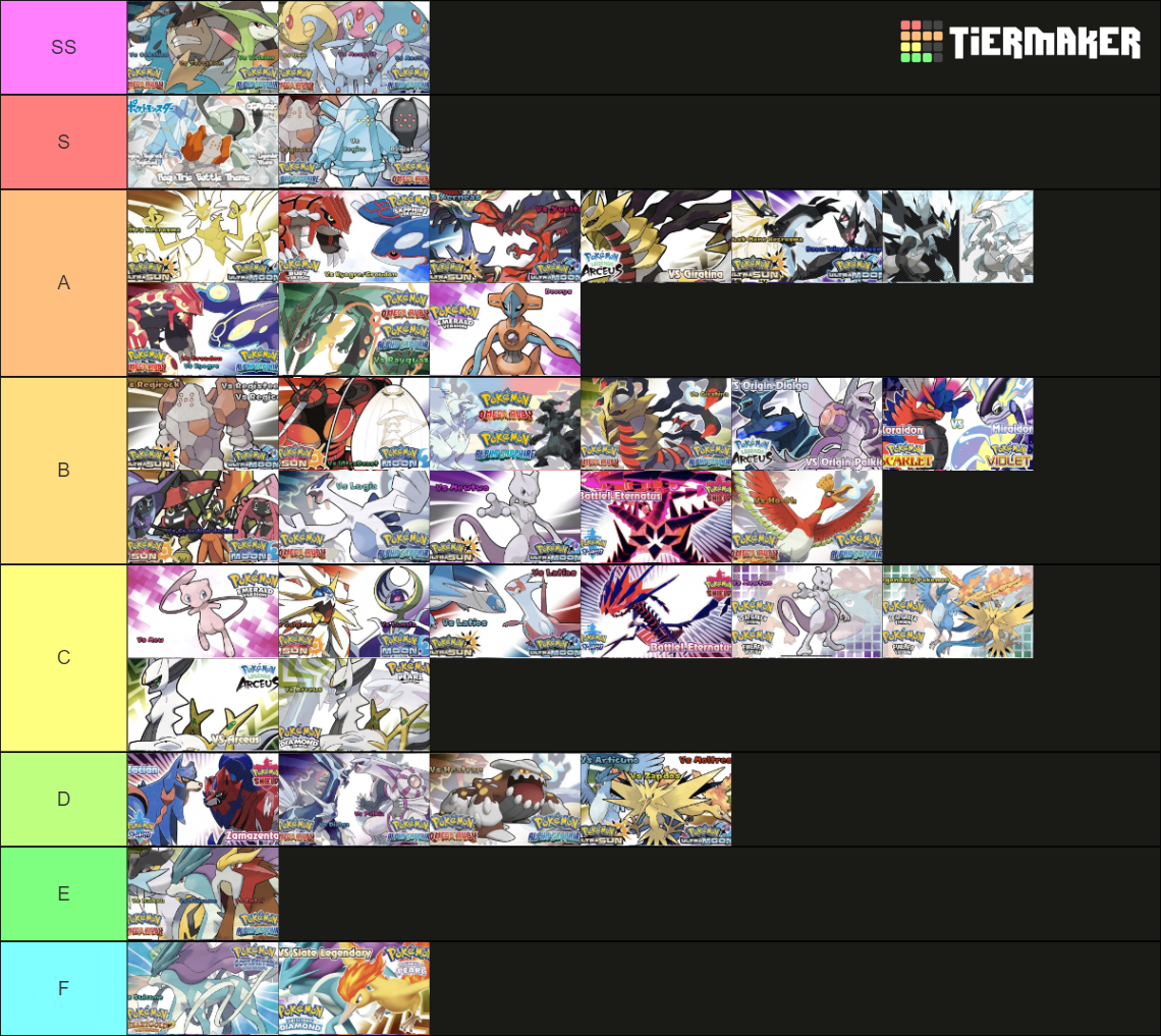 All Legendary Pokémon Battle Themes (As of March 2023) Tier List ...