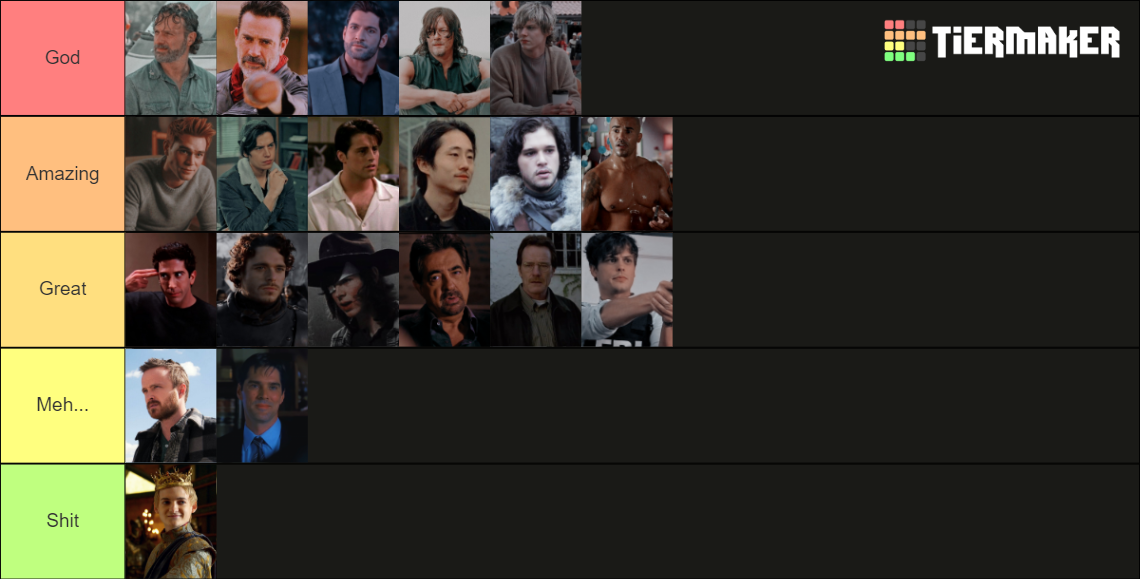male tv show characters :) Tier List (Community Rankings) - TierMaker