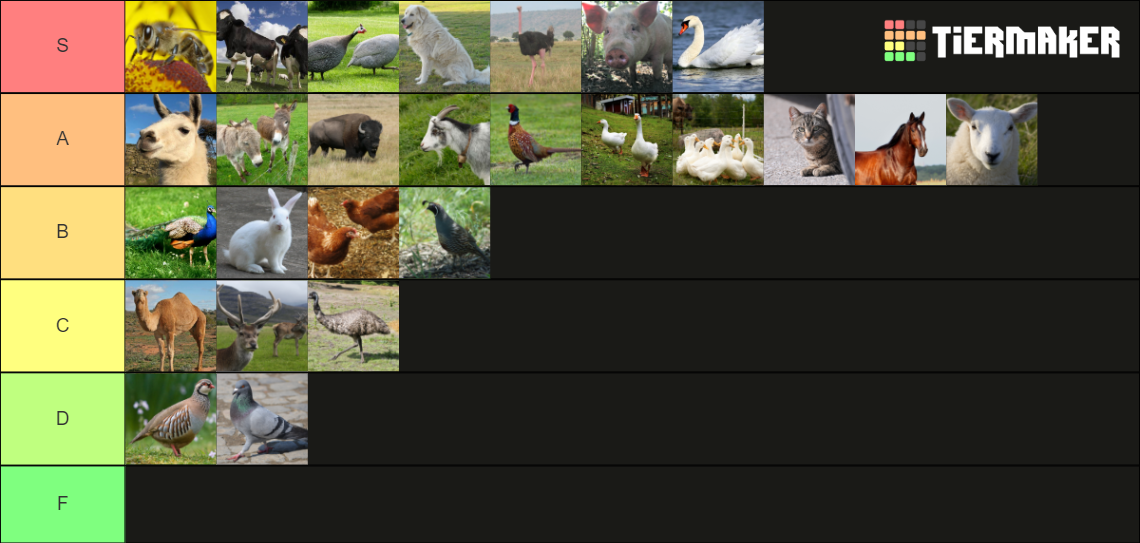 The Ultimate Farm Animal Tier List (Community Rankings) - TierMaker