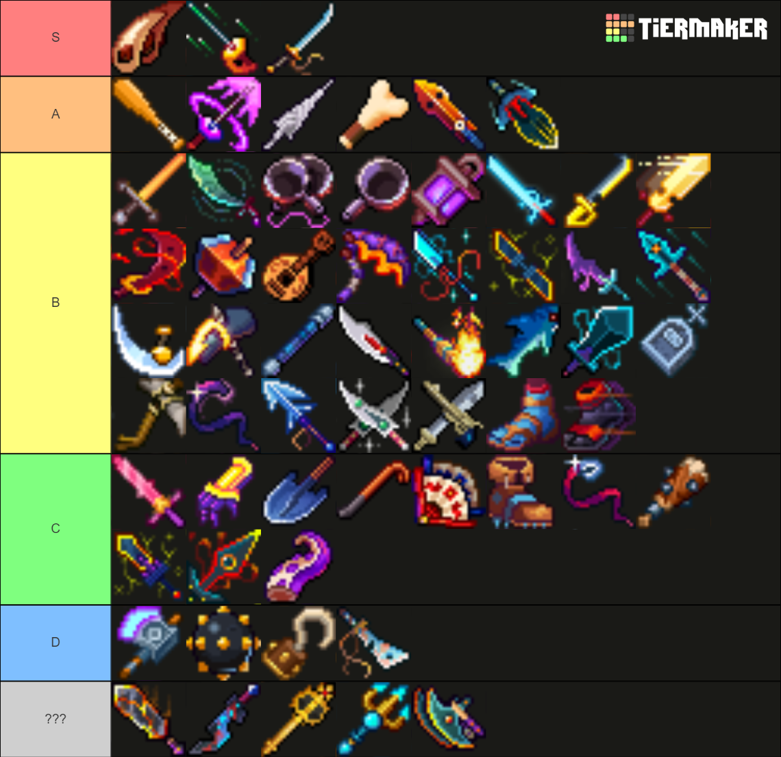 [Dead Cells] – Melee Weapons TL Tier List (Community Rankings) - TierMaker