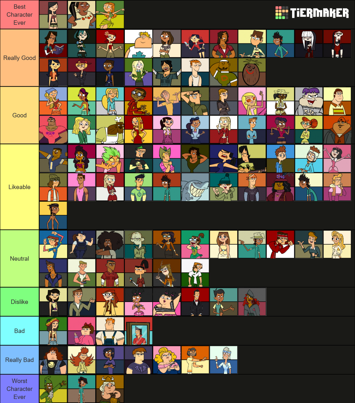 All Total Drama Characters (+Fanmade) Tier List (Community Rankings ...