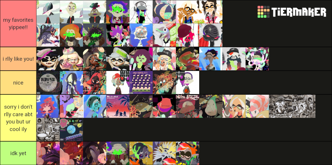 All Splatoon Musical Artists(Up To Deep Cut) Tier List (Community ...