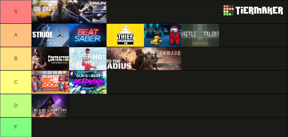 VR Games Tier List (Community Rankings) - TierMaker