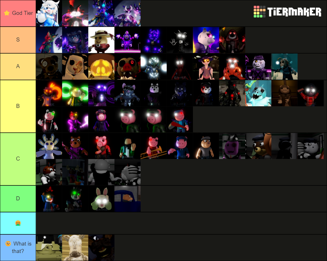 Official Piggy: Branched Realities Skins & Chars | Tierlist Tier List ...