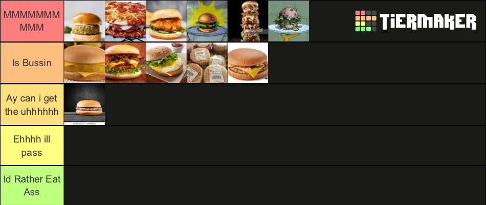 Burger List Tier List (Community Rankings) - TierMaker