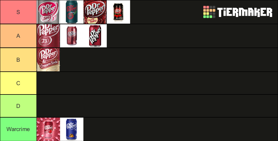 Dr Pepper Flavor Tier List (Community Rankings) - TierMaker