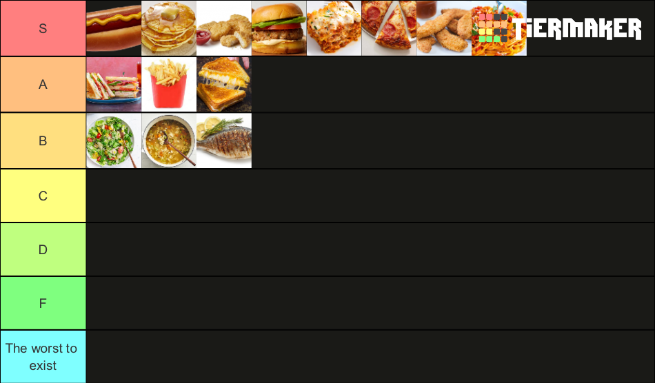 Restaurant food items Tier List (Community Rankings) - TierMaker