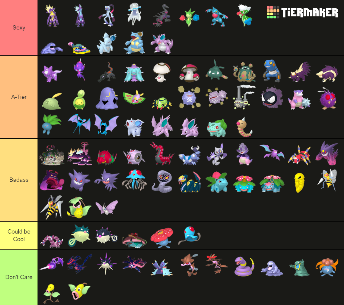All Poison-Type Pokemon Gen 8 2022 Includes Legends Arceus Tier List ...