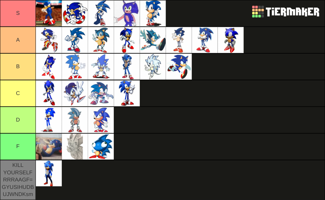 Sonic Designs Tier List (Community Rankings) - TierMaker