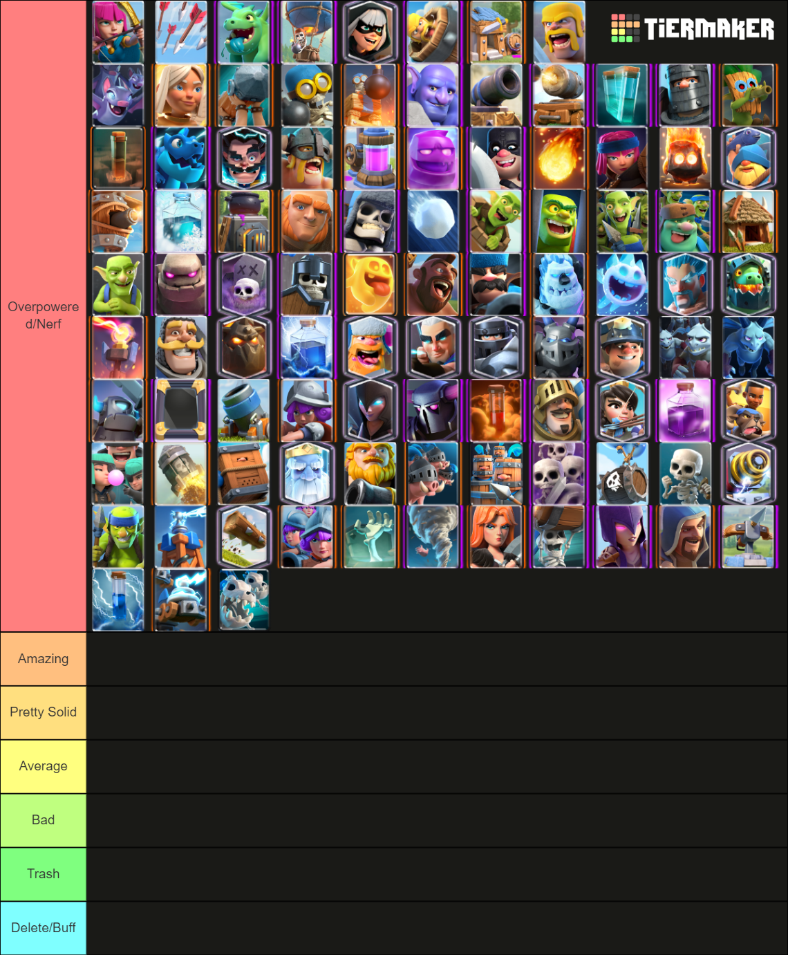 All Clash Royale Cards 2020 Tier List (Community Rankings) - TierMaker