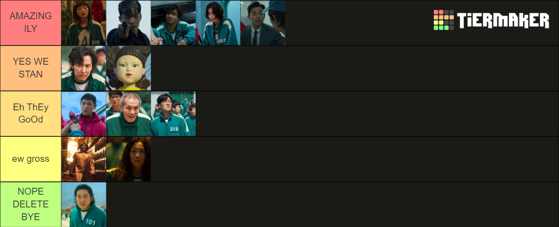 Squid Game Characters Tier List (Community Rankings) - TierMaker