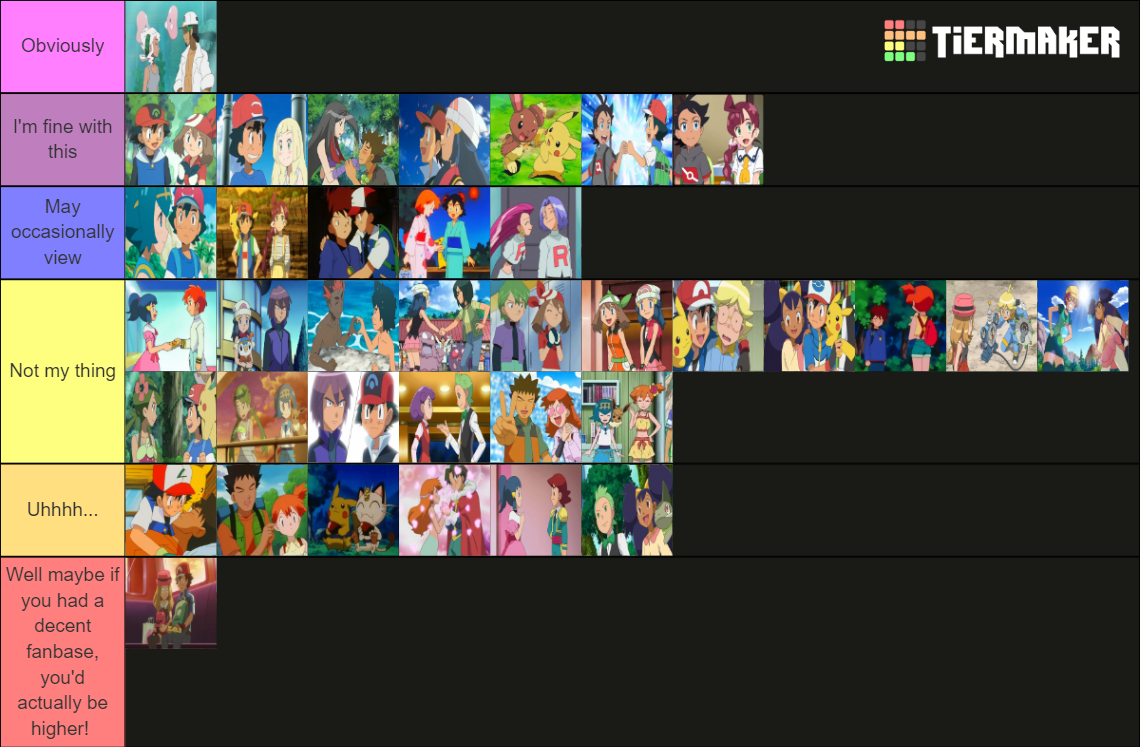 Pokemon Anime Shipping Tier List (Community Rankings) - TierMaker