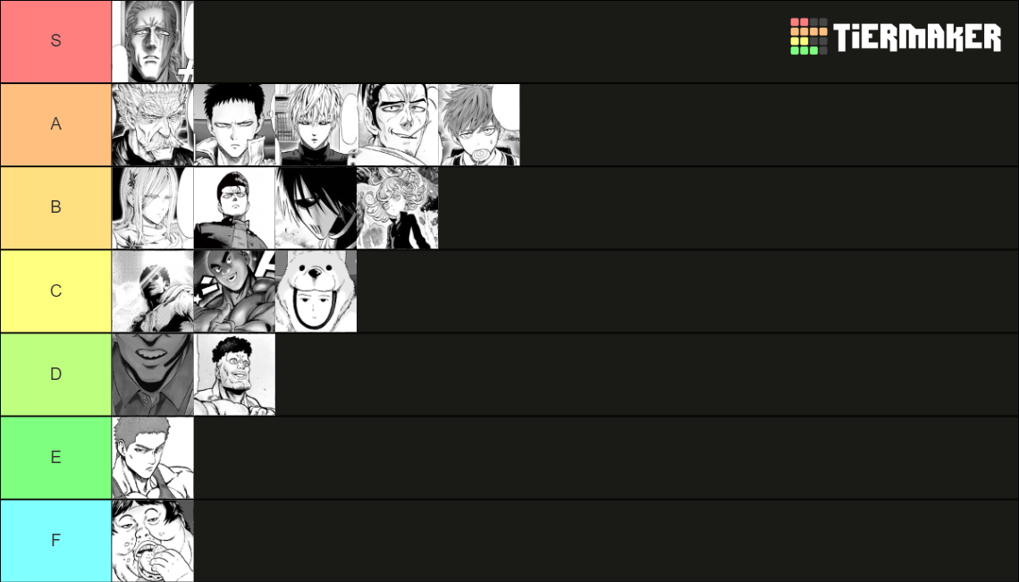 S class One Punch Man Tier List (Community Rankings) - TierMaker